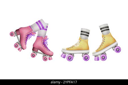A graphic illustration of A Pair of Purple socks for use as an icon ...