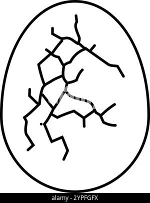 cracked eggshell fracture line icon vector illustration Stock Vector ...