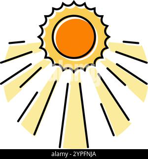 sun rays solar panel color icon vector illustration Stock Vector Image ...