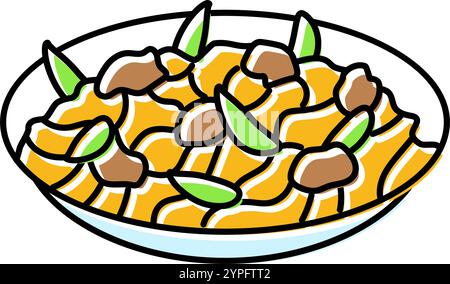 chow mein chinese cuisine color icon vector illustration Stock Vector ...