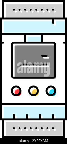 programmable timer energy conservation color icon vector. programmable ...