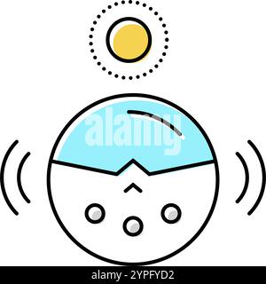 daylight sensor lighting control color icon vector. daylight sensor ...