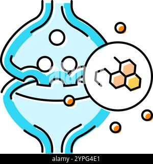 neurotransmitters neuroscience neurology color icon vector illustration ...