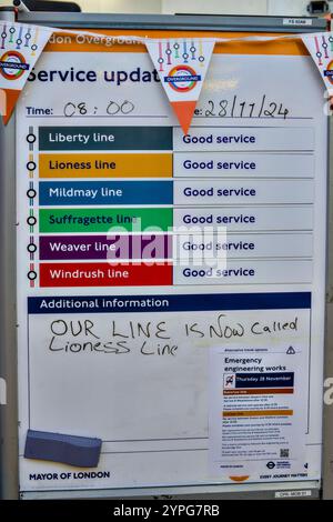 New Signage For The Renamed Lioness Line On The Old London Overground ...