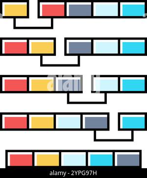 bubble sort algorithm color icon vector illustration Stock Vector Image ...