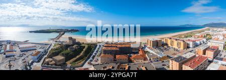Aerial View of Tarifa, Spain with Guzman Castle and Andalusian ...