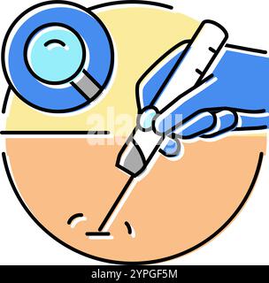 Biopsy color line icon. Medical and scientific concept. Laboratory ...