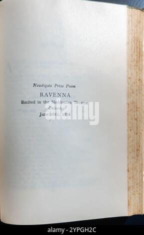 Ravenna poem by Oscar Wilde Stock Photo - Alamy