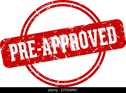 pre-approved round stamp isolated on transparent background. pre ...