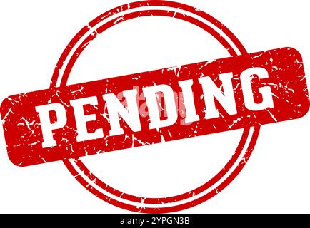 pending round stamp isolated on transparent background. pending stamp ...
