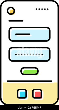 offboarding ux ui design color icon vector. offboarding ux ui design ...