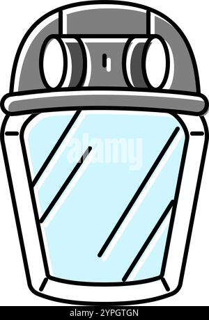 full face respirator ppe protective equipment color icon vector. full ...