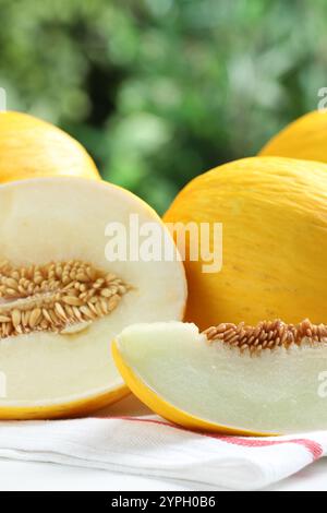 Ripe melons on table Stock Photo - Alamy