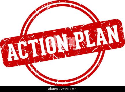 action plan round stamp isolated on transparent background. action plan ...