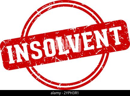 insolvent round stamp isolated on transparent background. insolvent ...