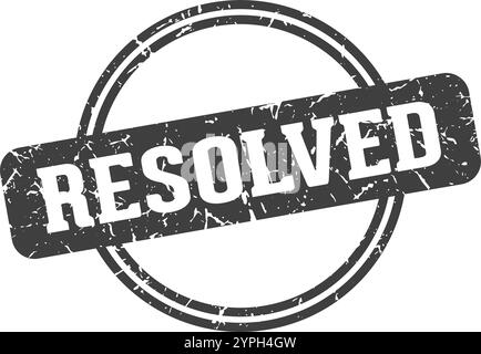 resolved round stamp isolated on transparent background. resolved stamp ...