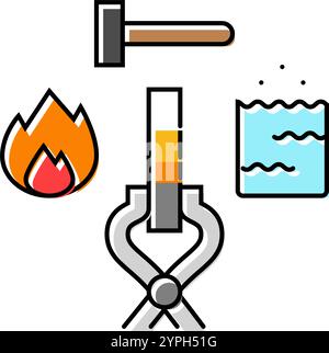 riveting blacksmith metal color icon vector. riveting blacksmith metal ...