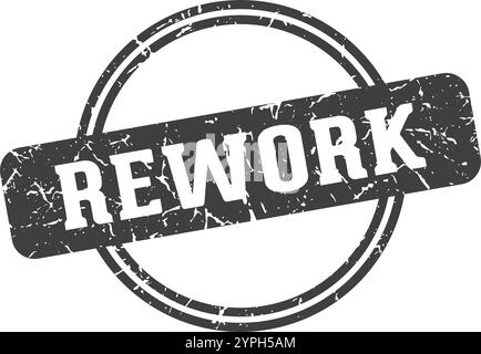 rework round stamp isolated on transparent background. rework stamp ...