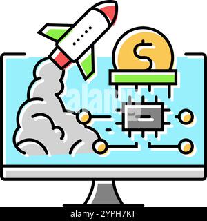 tech startup enthusiast color icon vector. tech startup enthusiast sign ...