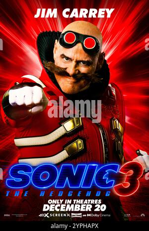SONIC THE HEDGEHOG 3, character poster, Jim Carrey as Gerald Robotnik ...