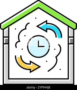 heat recovery ventilation hrv line icon vector. heat recovery ...