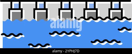 floating bridge color icon vector illustration Stock Vector Image & Art ...