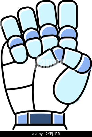 fist robot hand gesture color icon vector. fist robot hand gesture sign ...