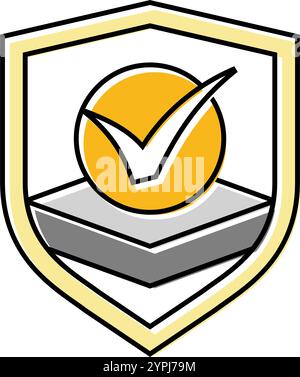 protective cover product label caution icon color illustration Stock ...
