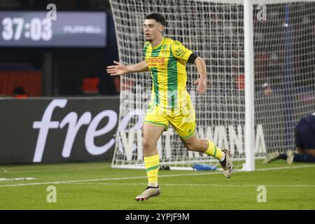 Matthis Abline of Nantes celebrates his goal during the French ...