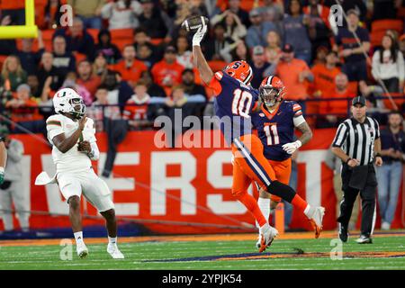 Syracuse defensive lineman Fadil Diggs (DL45) poses for a portrait at ...