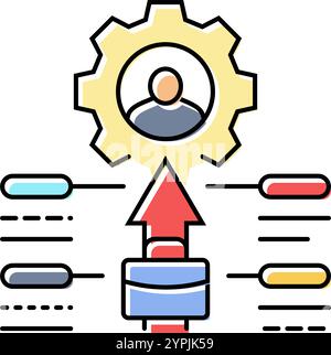 employee relations business process icon color illustration Stock ...