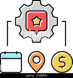 management event agency color icon vector illustration Stock Vector ...