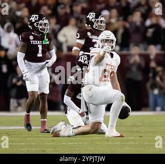 Texas tight end Gunnar Helm speaks during a press conference at the NFL ...