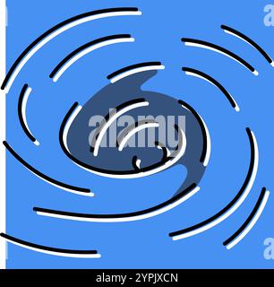 whirlpool rotating water line icon vector. whirlpool rotating water ...