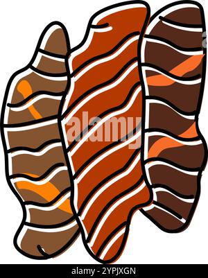 beef jerky snack food color icon vector illustration Stock Vector Image ...