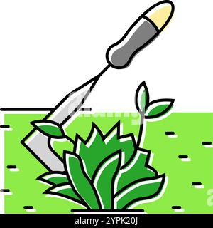 weeding garden maintenance color icon vector illustration Stock Vector ...