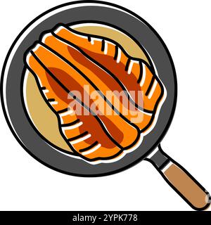 pan seared trout fish icon doodle illustration Stock Vector Image & Art ...