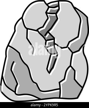 splitting rock fracture line icon vector illustration Stock Vector ...