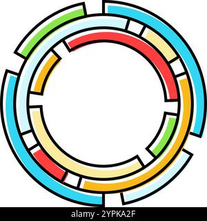 genome map genetic engineering color icon vector illustration Stock ...