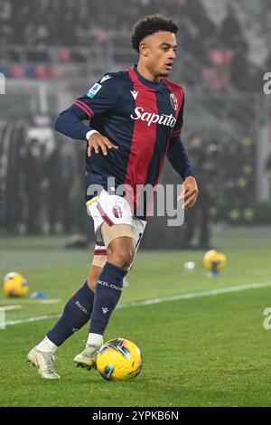 Dan Ndoye of Bologna FC in action during the Champions League football ...