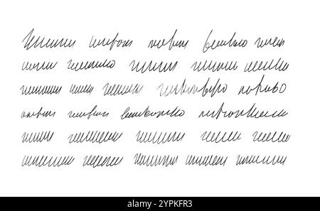 Illegible fake decorative cursive script message. Handwritten ink ...