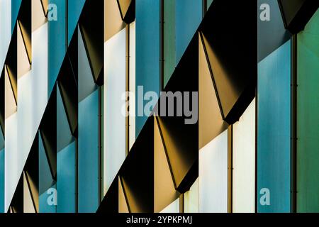 Abstract Colorful Architectural Facade with Interplay of Light, Shadows ...