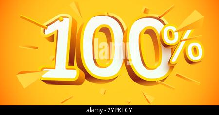 100 percent Off. 3d number 100. Sale banner. Vector illustration Stock ...