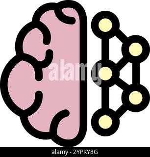 Brain neuronal network symbol - artificial intelligence icon Stock ...