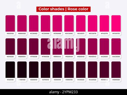 Color palette, Pink/rose color shades, Color harmony, Set of trendy ...