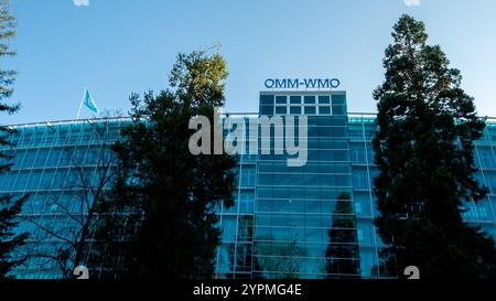 Exterior view of the headquarters of the World Meteorological ...