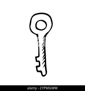 Hand drawn unlock padlock. Doodle protection security icon isolated on ...