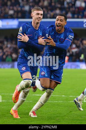 Chelsea's Levi Colwill celebrates scoring their side's third goal of ...