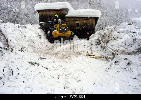 damage and destruction caused by avalanches after heavy snowfall in ...