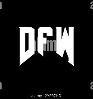 DFW letter logo design for technology company. DFW logo design black ...
